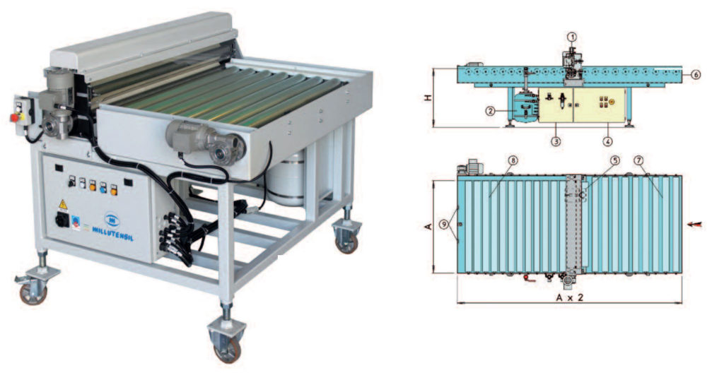 Roller, felt covered or brush and spray lubrication systems